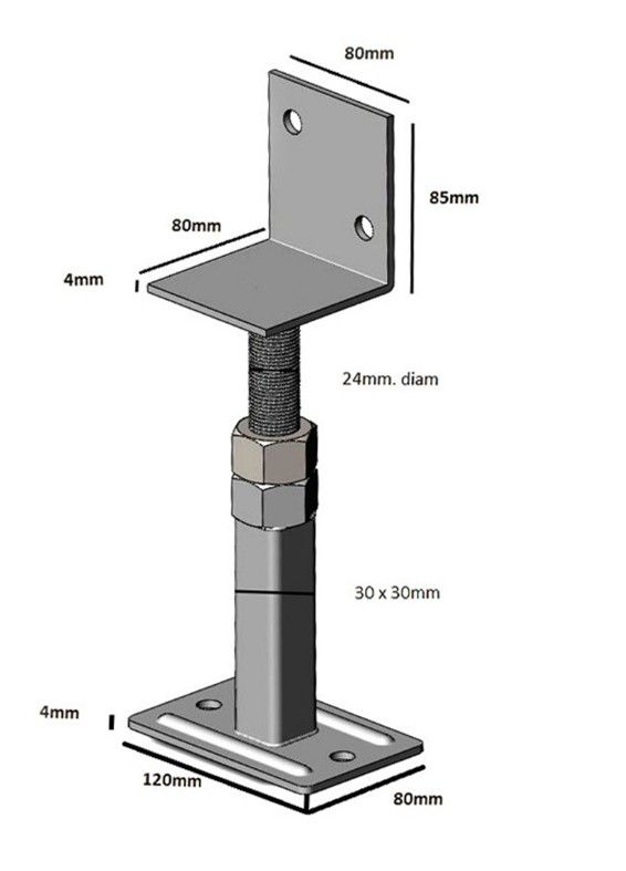 KlevaKlip Adjustable Bearer Support – Single Unit – Joist Hangers